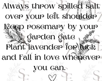 Always Throw Spilled Salt Over Your Left Shoulder Practical Magic Quote ...