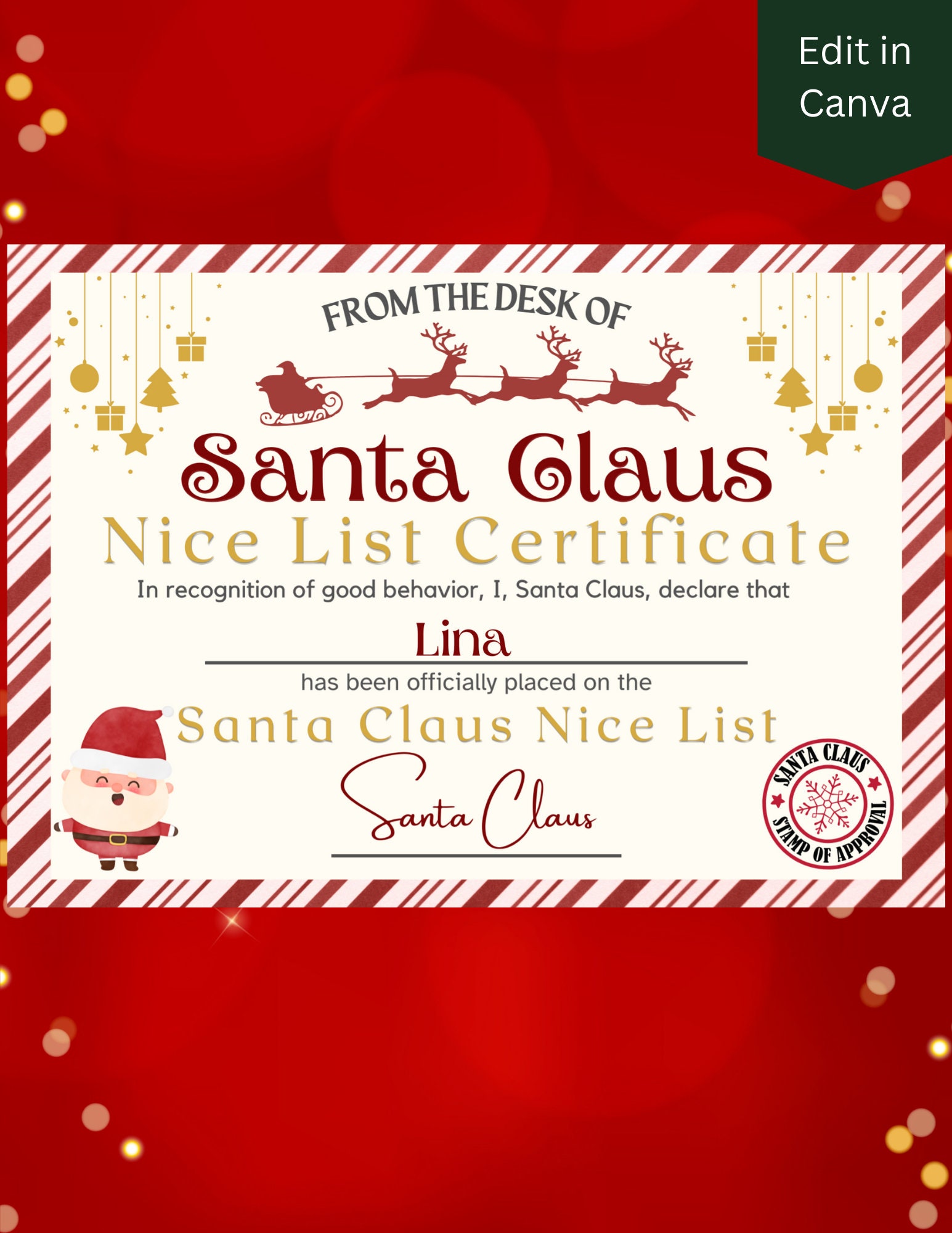 Santa Letter and Nice List Certificate for Kids, Letters From Santa ...