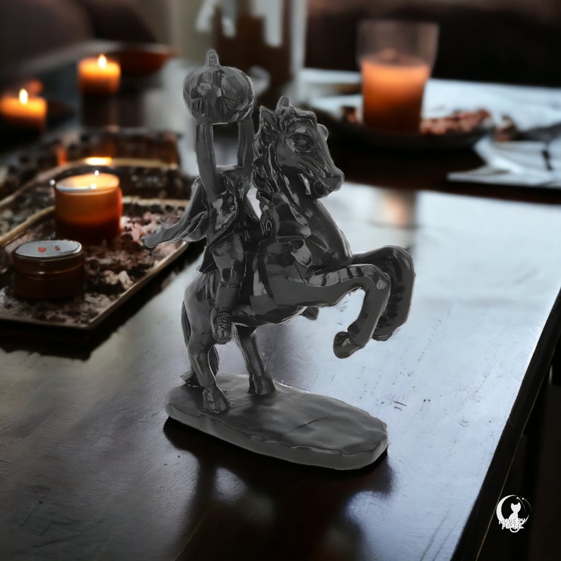 Handmade Scary Headless Horseman Statue Resin Halloween - Etsy