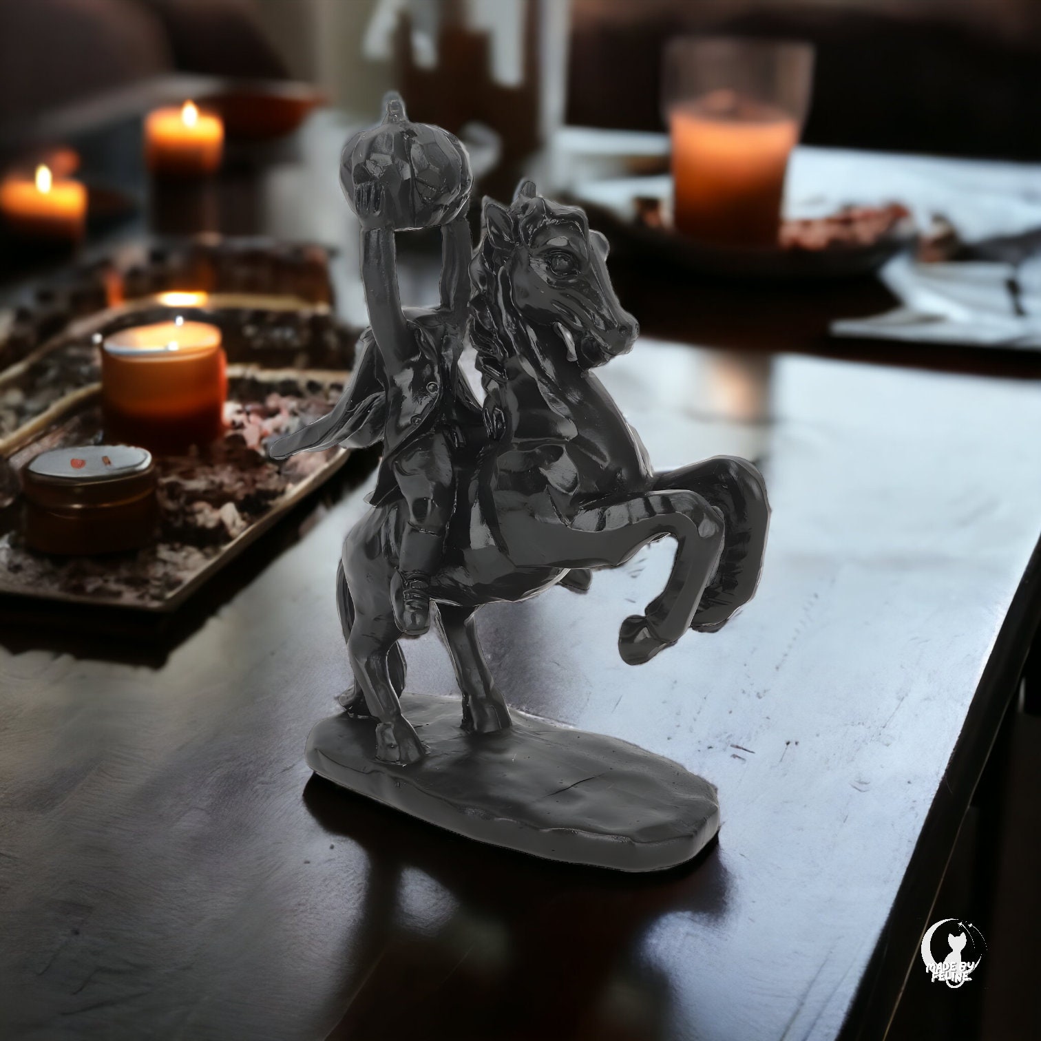 Handmade Scary Headless Horseman Statue Resin Halloween - Etsy