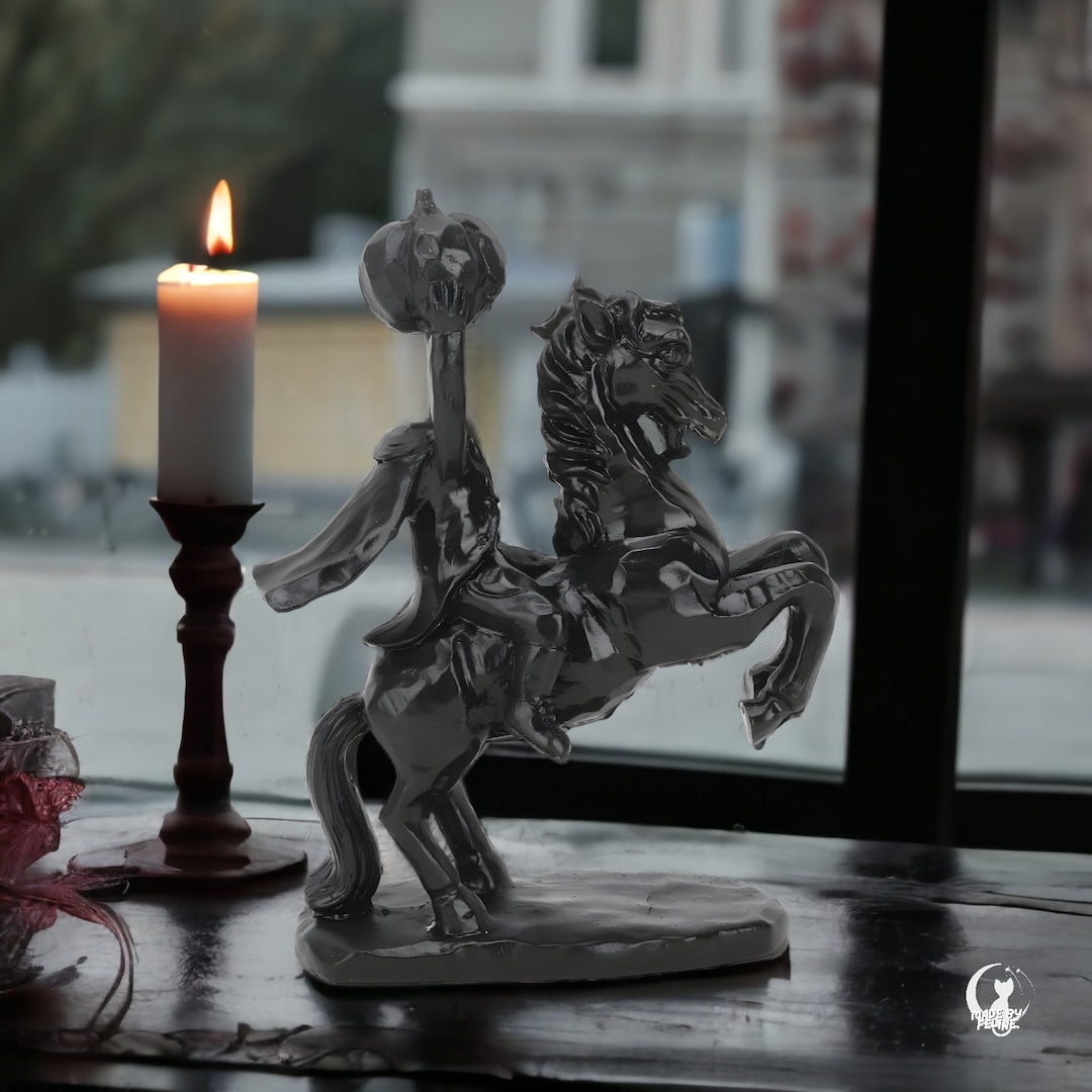 Handmade Scary Headless Horseman Statue Resin Halloween - Etsy