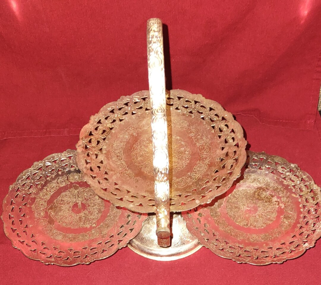 Vintage Queen Anne 3 Tier Foldable Serving Tray - Etsy
