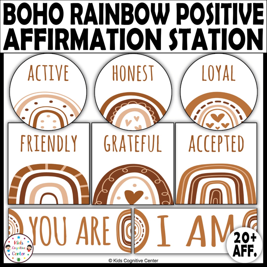 Classroom Affirmation Station for Kids Boho Rainbow - Etsy
