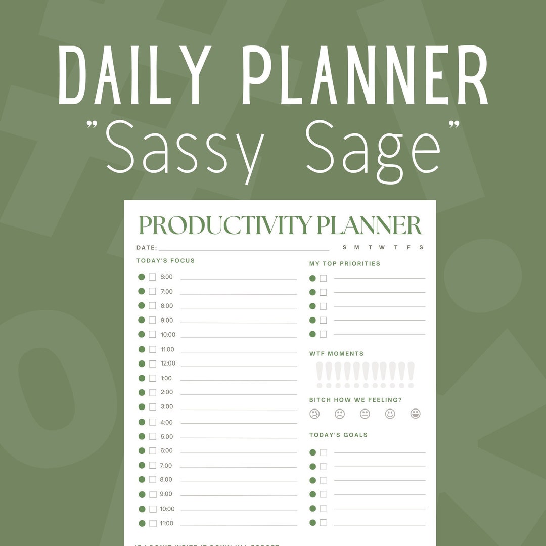 Daily Planner Printable, Hourly Planner, Digital Planner, Time Blocking ...