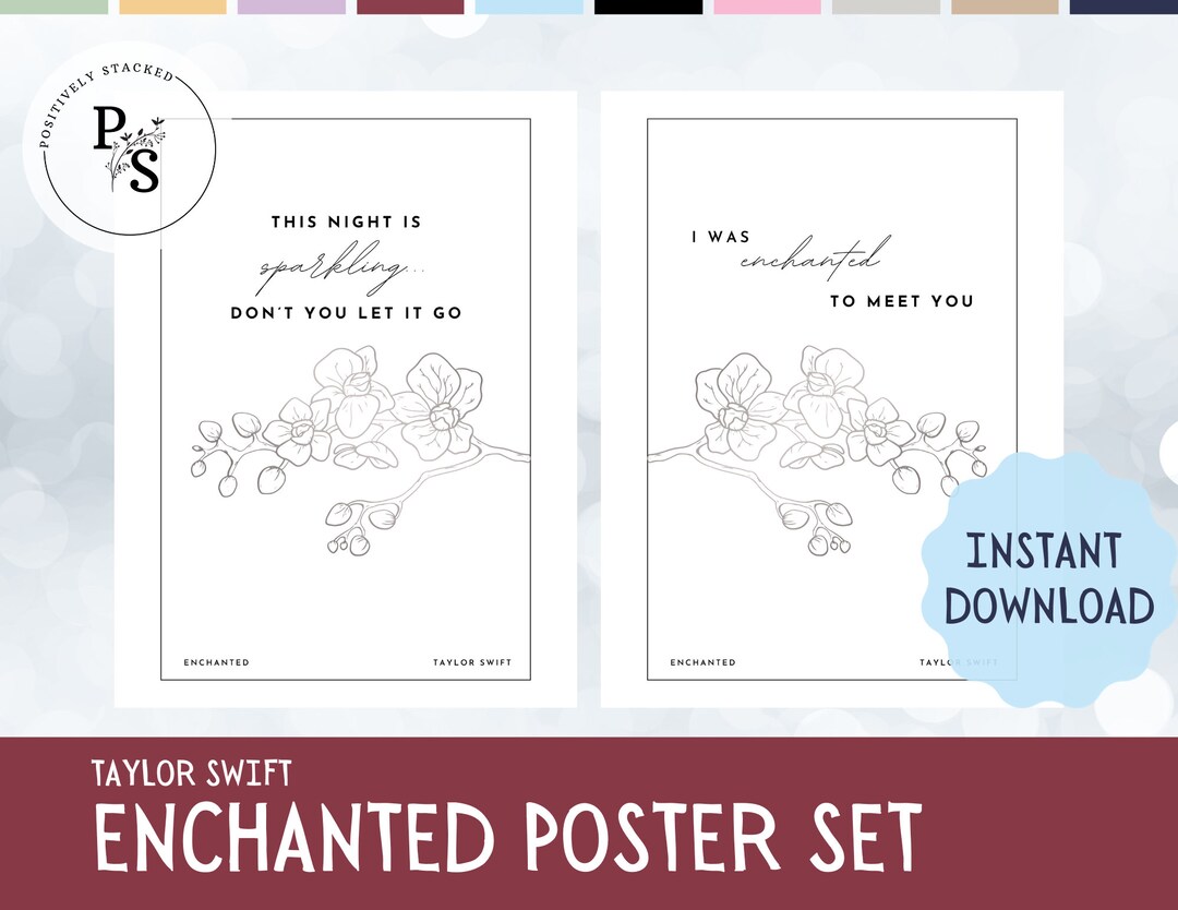 Taylor Swift Enchanted Poster Set Digital Download Swiftie - Etsy