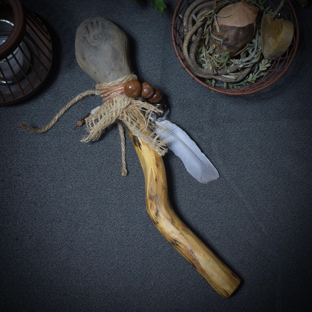 Shamanic Rattle Hopi Hand – Ancestor Sound With Inlaid Amber ...