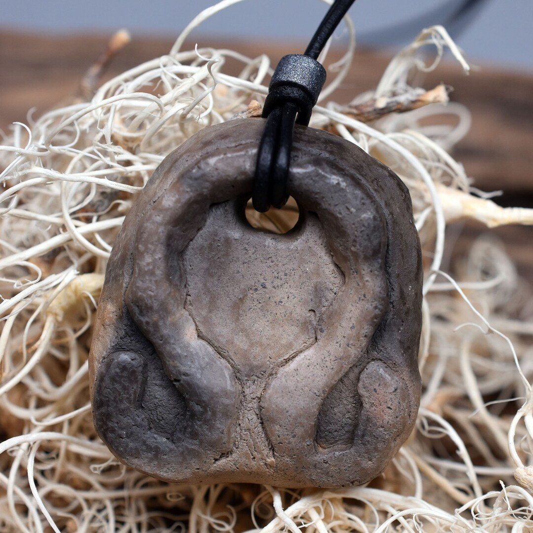 Handmade Clay Amulets for Celtic Holidays Litha Smoke Fire Jewelry With ...