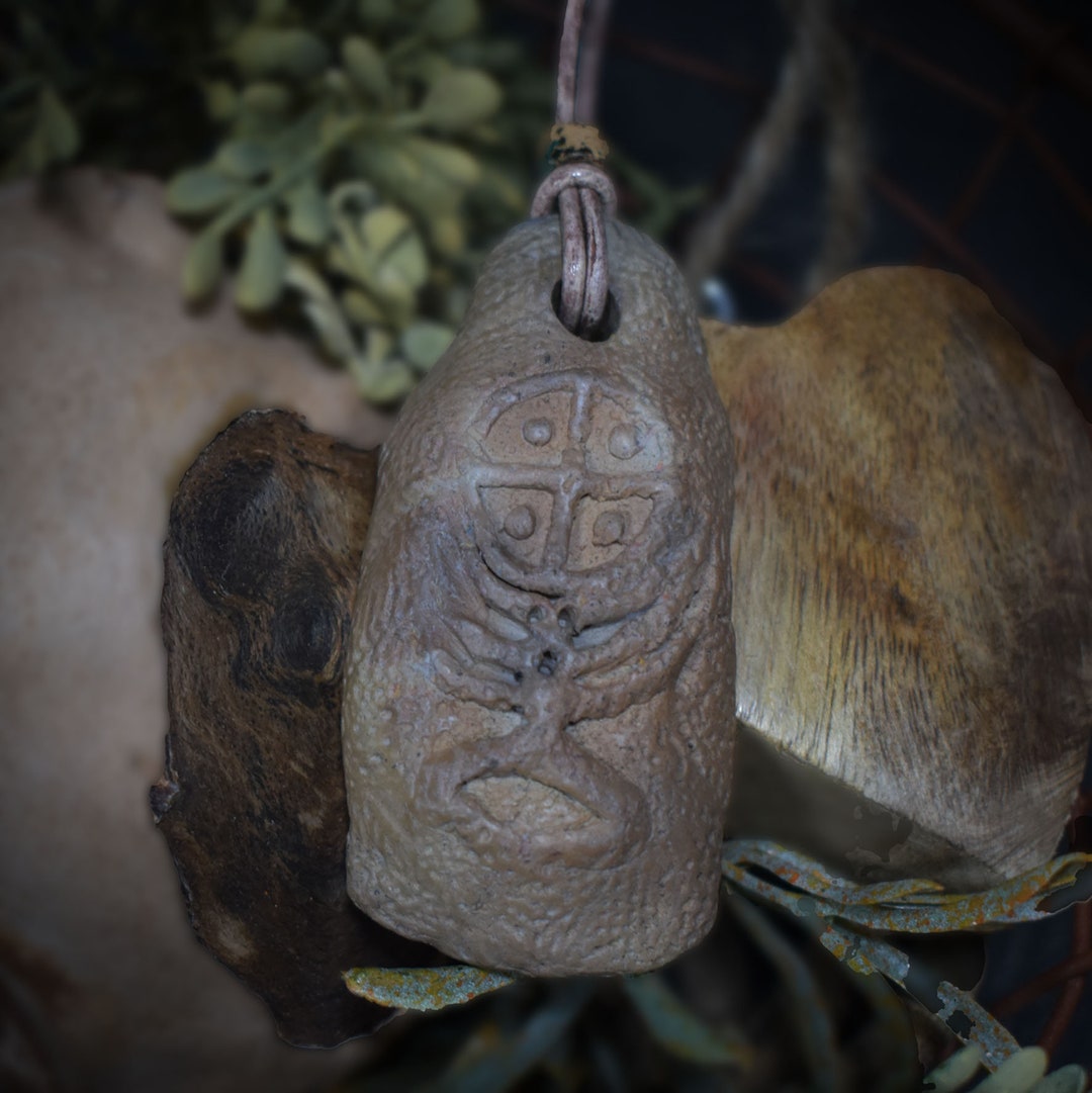 Handmade Amulet - Nordic Sun Wheel - Traditional Clay Talisman for Luck ...