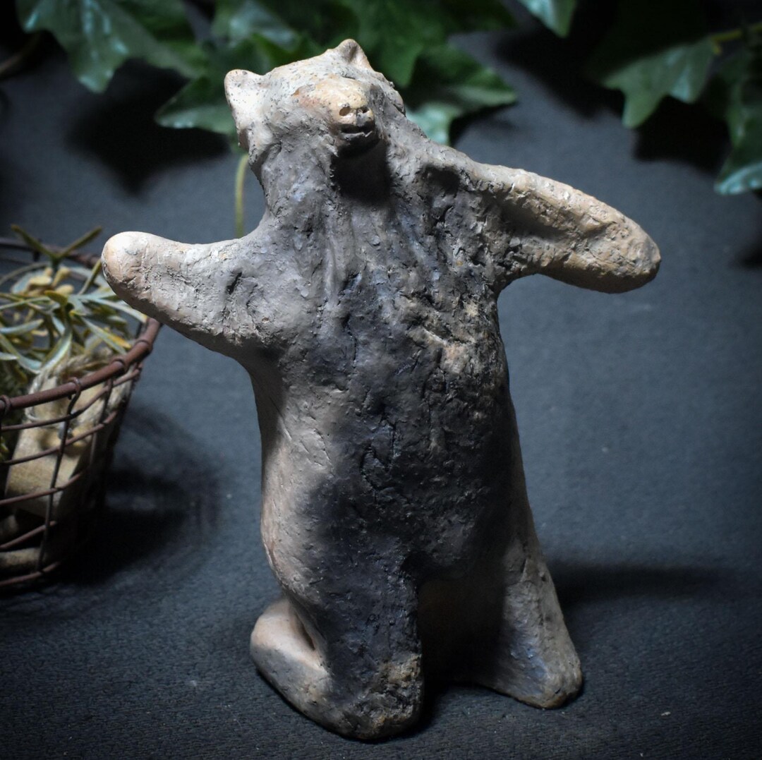 Dancing Wolf – Archaic Sculpture Made Using Traditional Smoke-firing Techniques – Item No ...