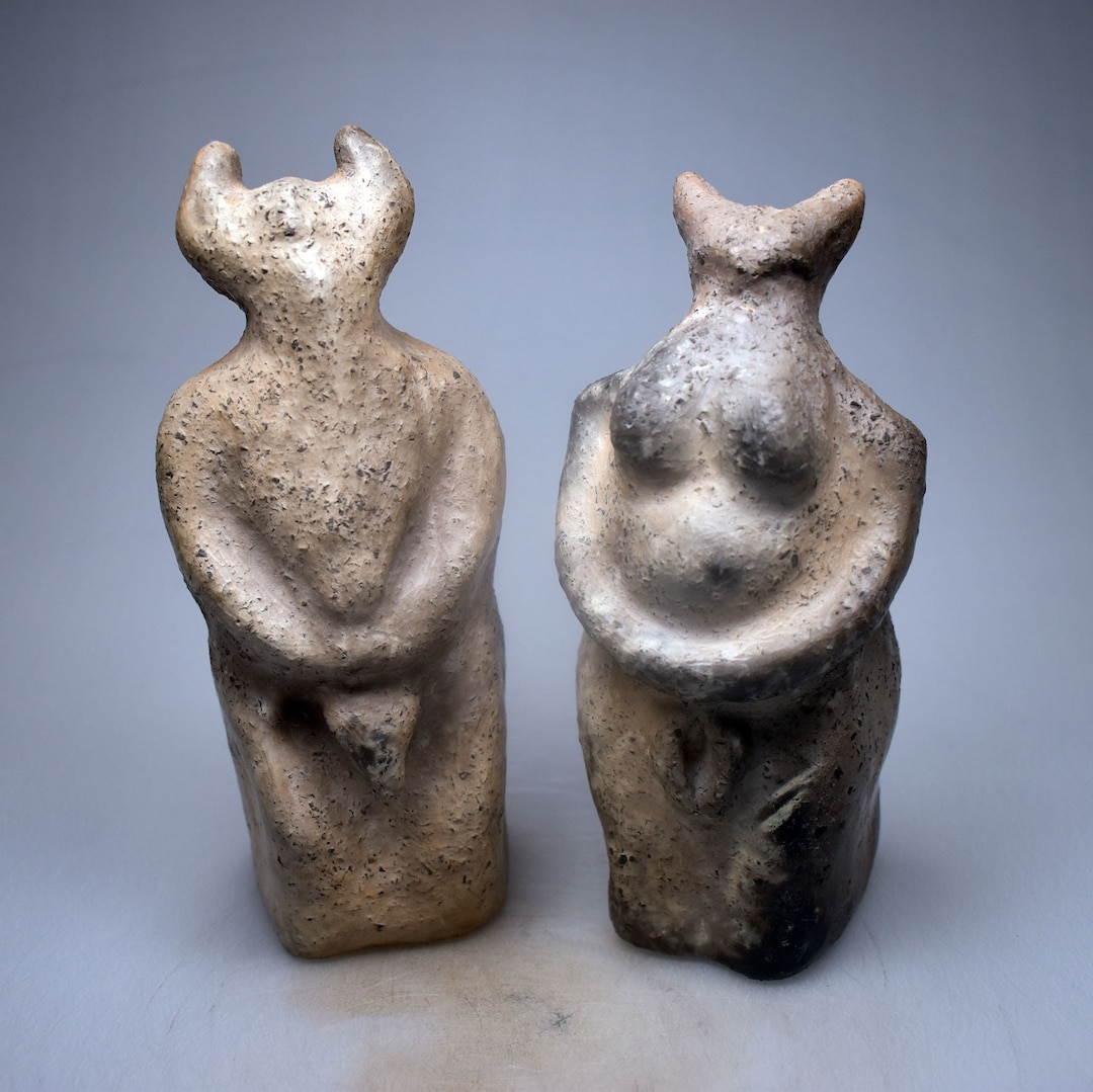 Goddess & God, Guardian Sculptures, Primitive Art - Etsy