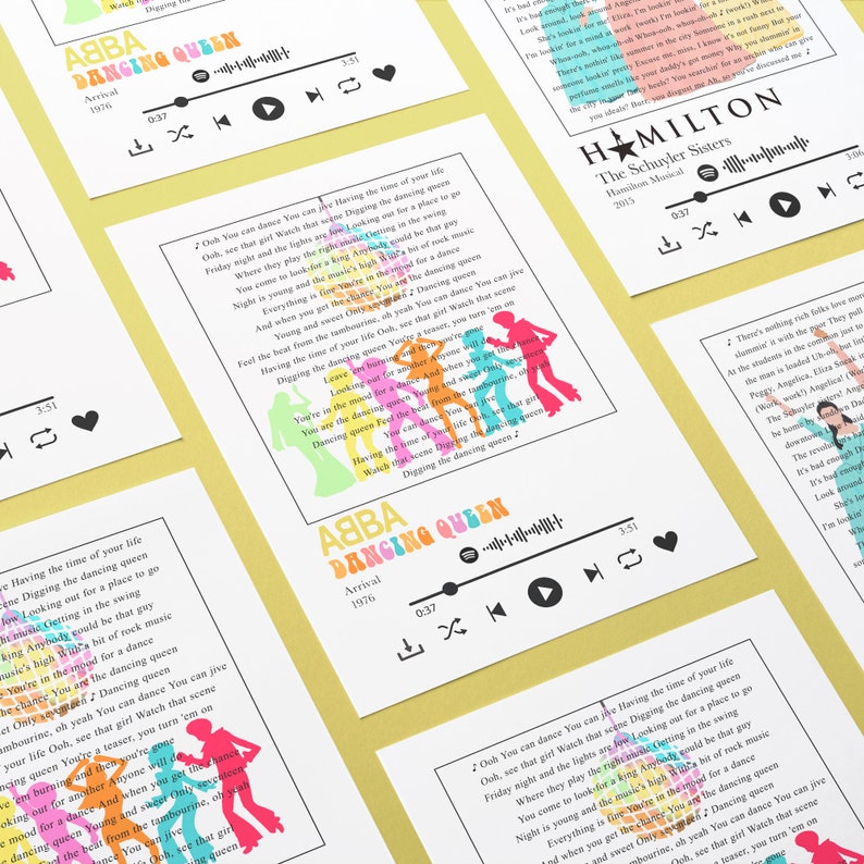 Abba Print Dancing Queen Printable, Personalised Music Song, Spotify ...