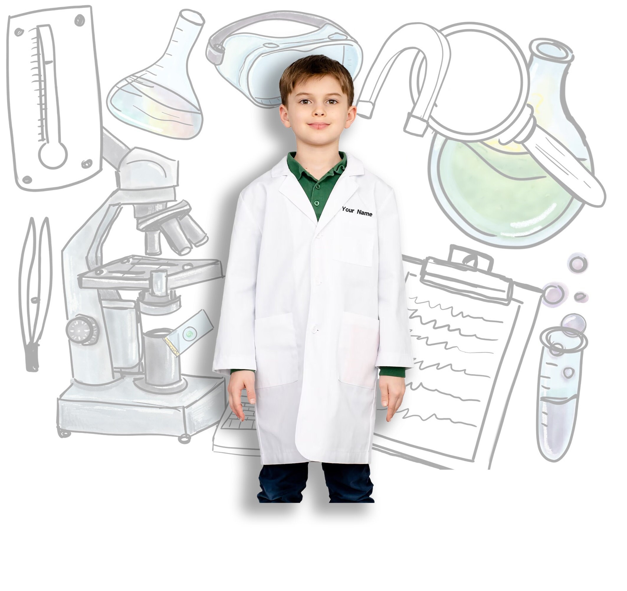 Personalized Kids Children Doctor Lab Coat | Veterinarian Vet Custom ...