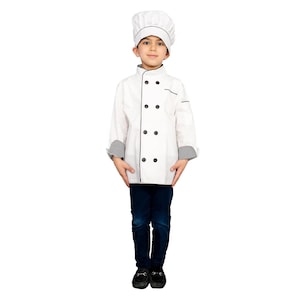 Personalized Kids Chef Jacket With Hat | Halloween Play Costume | Kids ...