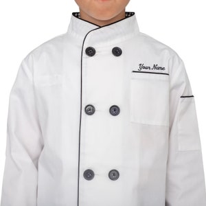 Personalized Kids Chef Jacket With Hat | Halloween Play Costume | Kids ...