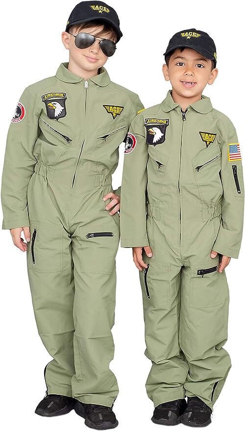 Personalized Army Pilot Costume for Kids Fighter Pilot Maverick Costume ...