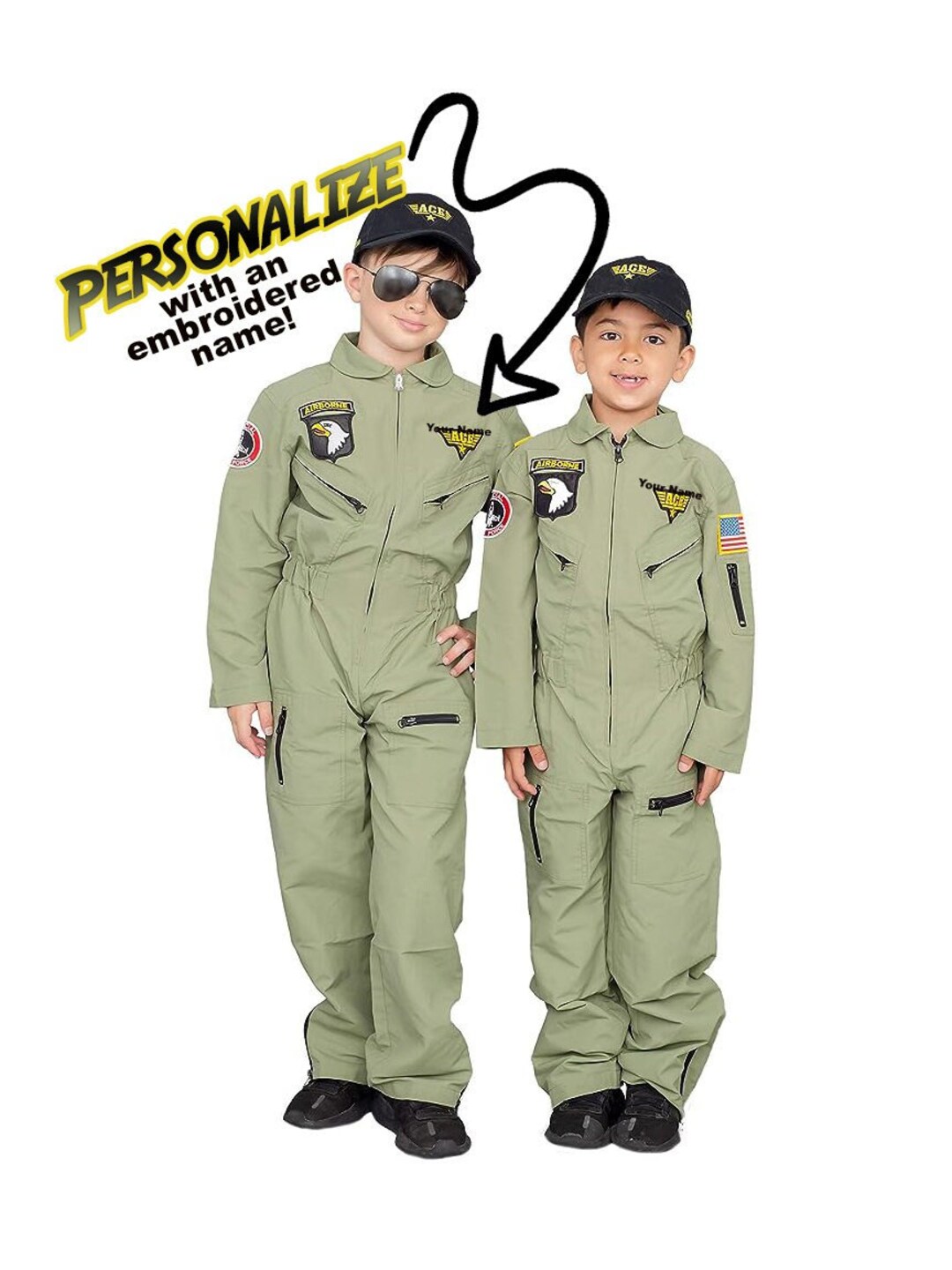 Personalized Army Pilot Costume for Kids | Fighter Pilot Maverick ...