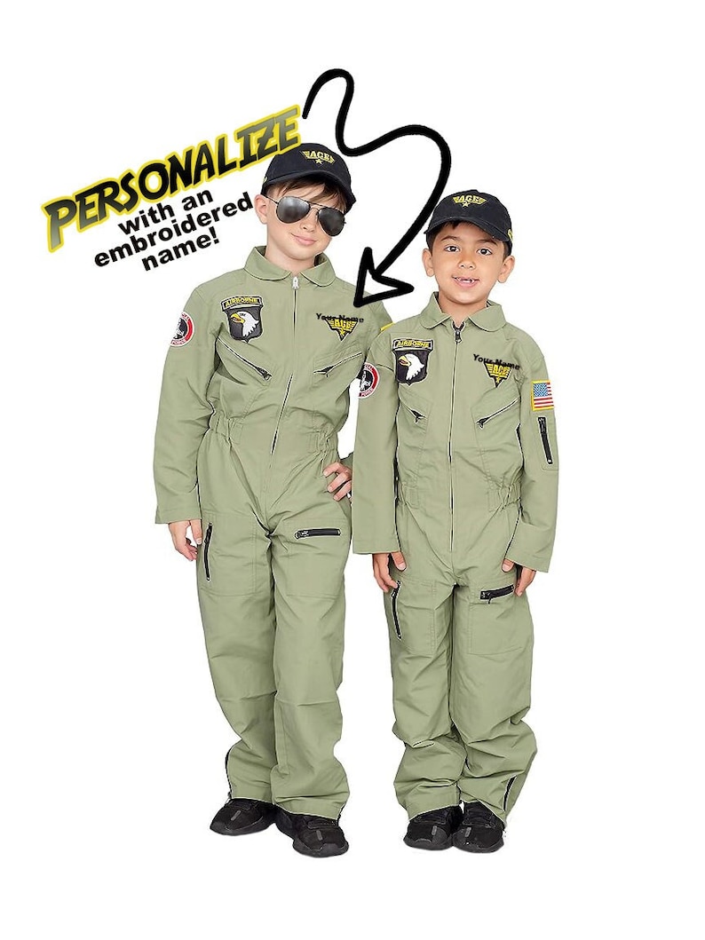 Personalized Army Pilot Costume for Kids | Fighter Pilot Maverick ...
