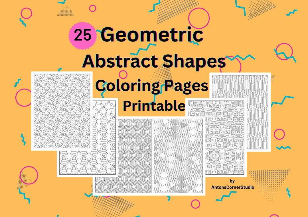 25 Abstract Pattern and Geometric Shapes Coloring Pages | Coloring Book ...