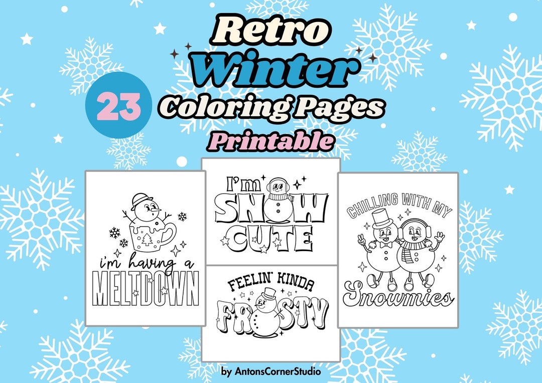 Retro Winter Coloring Pages | 23 Printable Pages PDF Digital Download ...