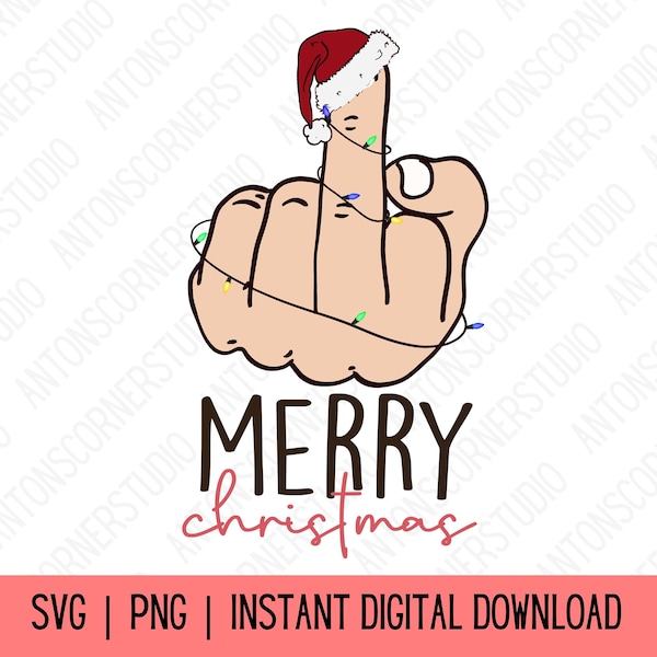 Santa Middle Finger Png - Etsy