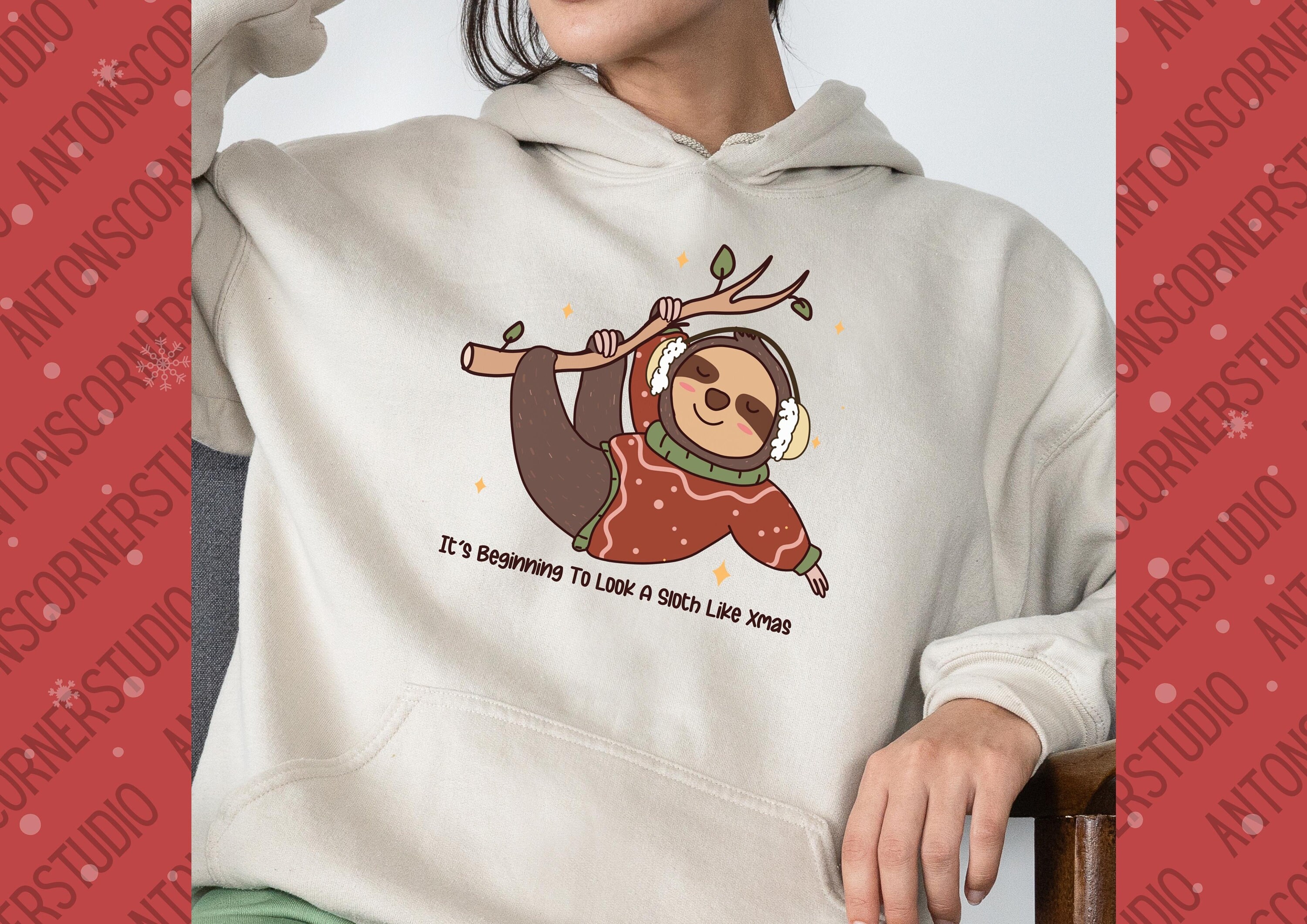Its Beginning to Look a Sloth Like Christmas Retro PNG Sublimation ...
