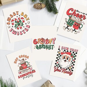 Retro Christmas Cards Printable Pack for Greetings and Invitation 10 ...