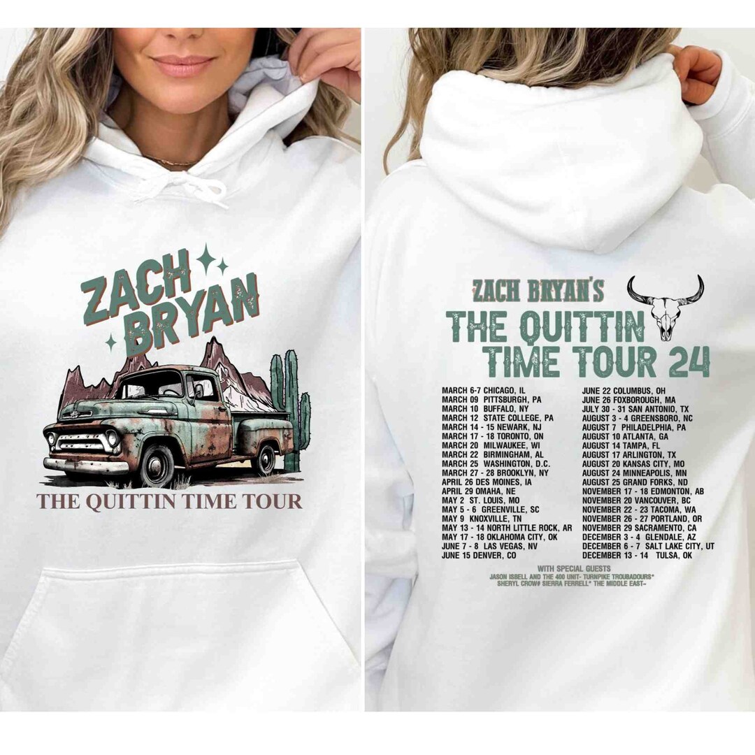 Zach Bryan The Quittin Time Tour 2024 Sudadera Cantante de - Etsy España