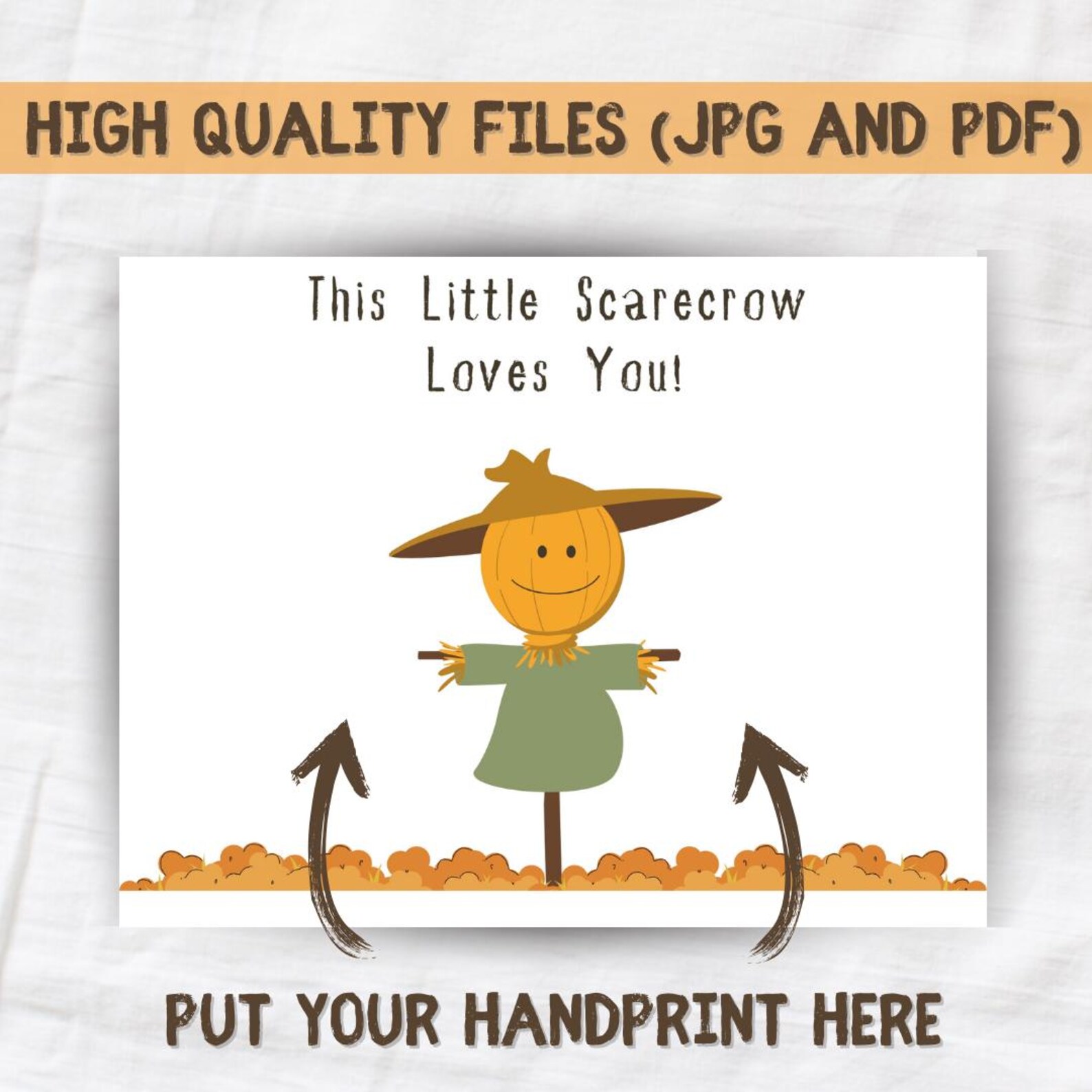 Scarecrow Halloween Handprint Printable Art Craft, Homeschool Craft ...