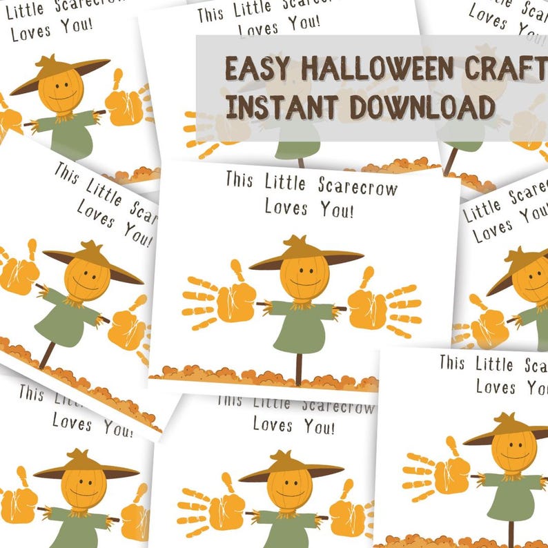 Scarecrow Halloween Handprint Printable Art Craft, Homeschool Craft ...