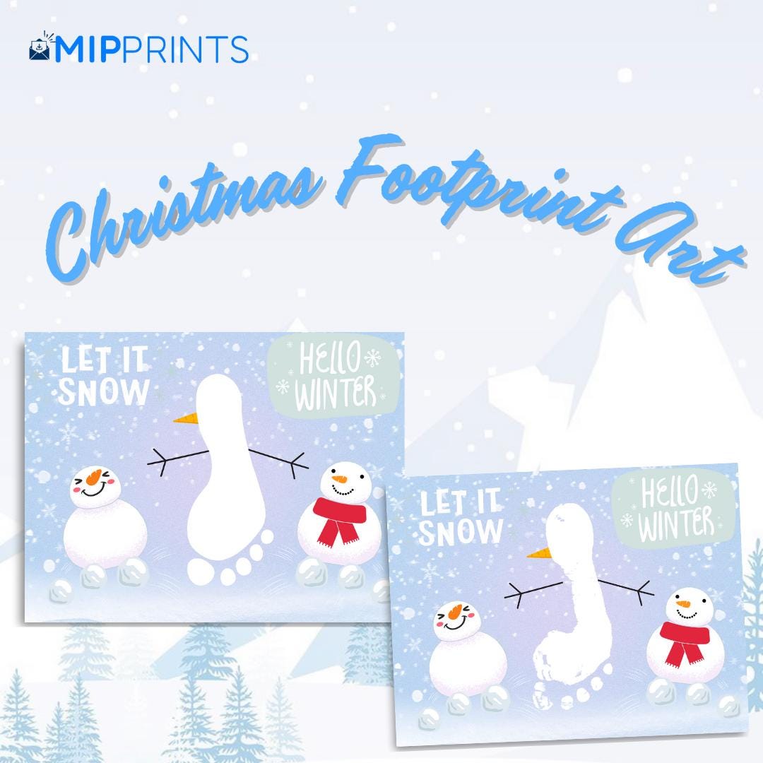 Let It Snow Footprint Craft, Winter Footprint Art, Baby, Toddler ...