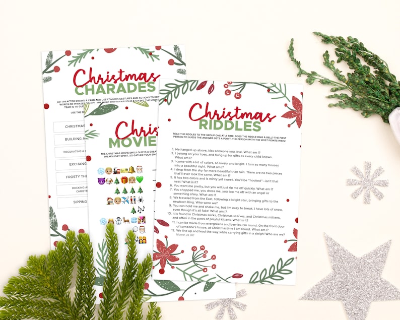 Printable Christmas Game Bundle, Christmas Party Games, Christmas Games ...