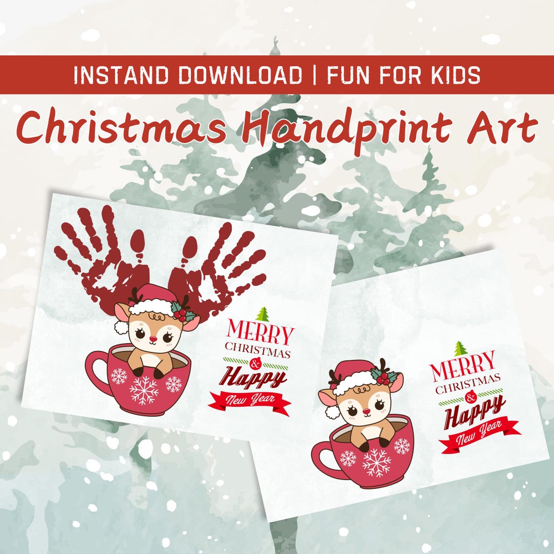 Merry Christmas Handprint Craft - Winter Baby & Toddler Activity ...