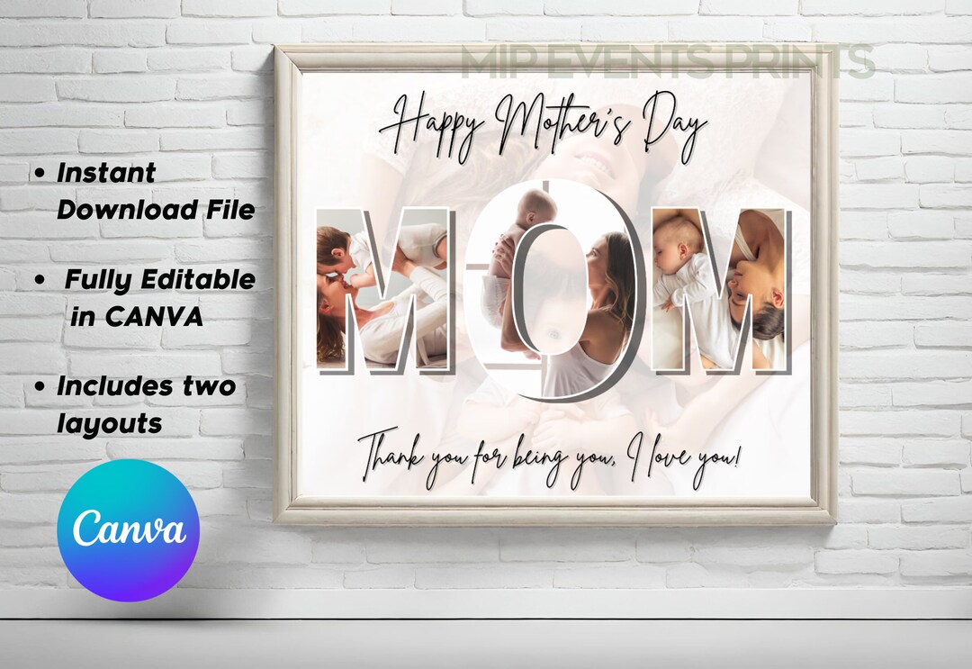 Canva Mother's Day Template -mommy Photo Collage Template - Perfect ...