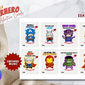 Superhero Valentine's Day Cards, Kids Exchange School, Classroom ...
