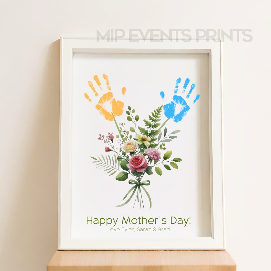 Mother's Day Craft Handprint Art, Birthday Activity, Floral Bouquet ...