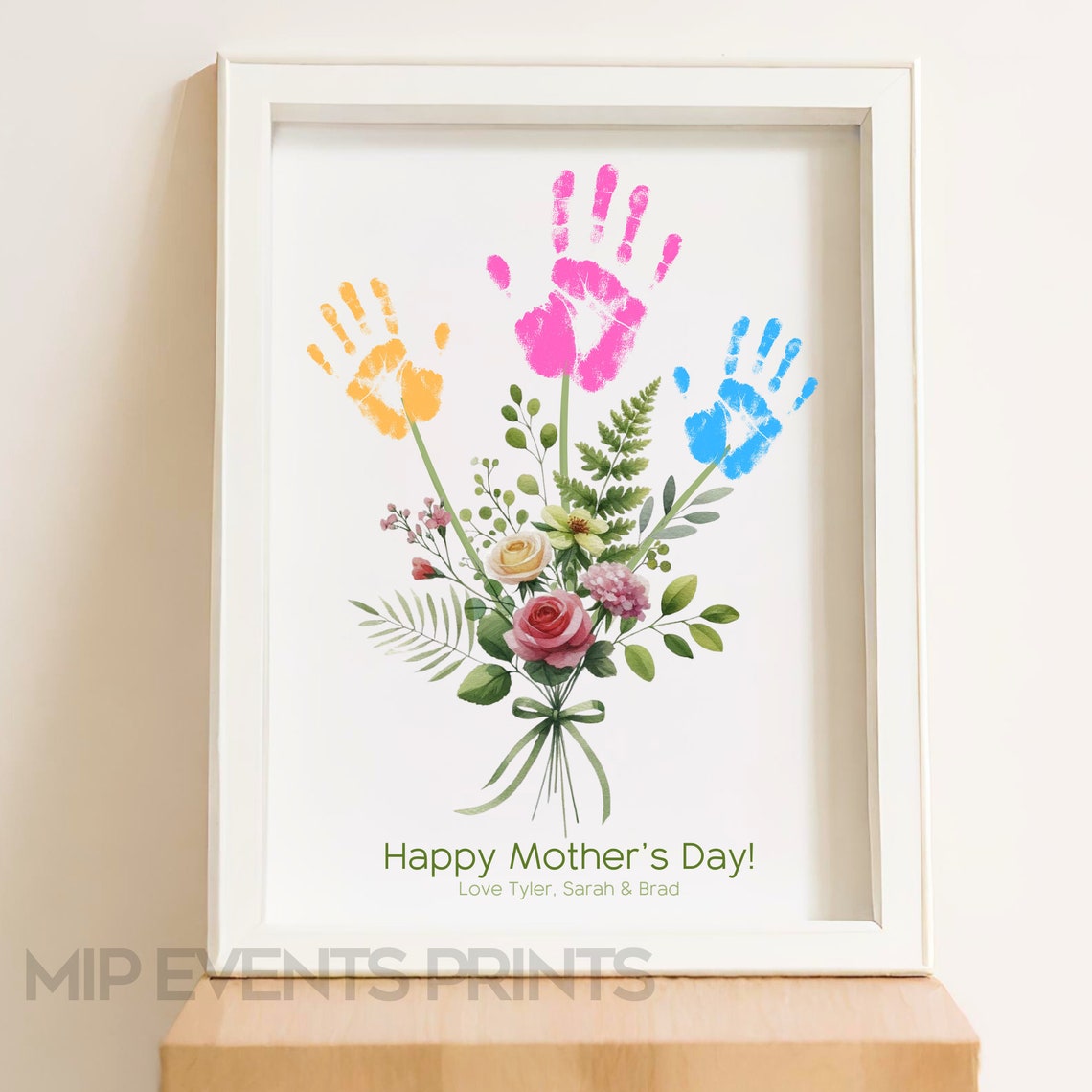 Mother's Day Craft Handprint Art, Birthday Activity, Floral Bouquet ...