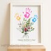 Mother's Day Craft Handprint Art, Birthday Activity, Floral Bouquet ...