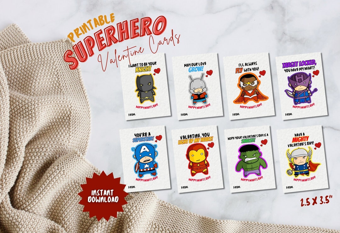 Superhero Valentine's Day Cards, Kids Exchange School, Classroom ...