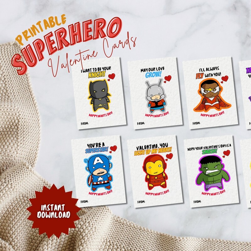Superhero Valentine - Etsy