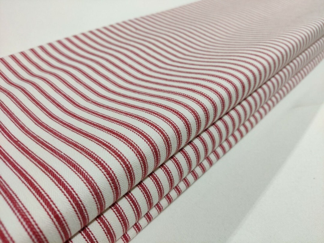 French Style Ticking Stripe Red Roman Blind Sample - Etsy UK