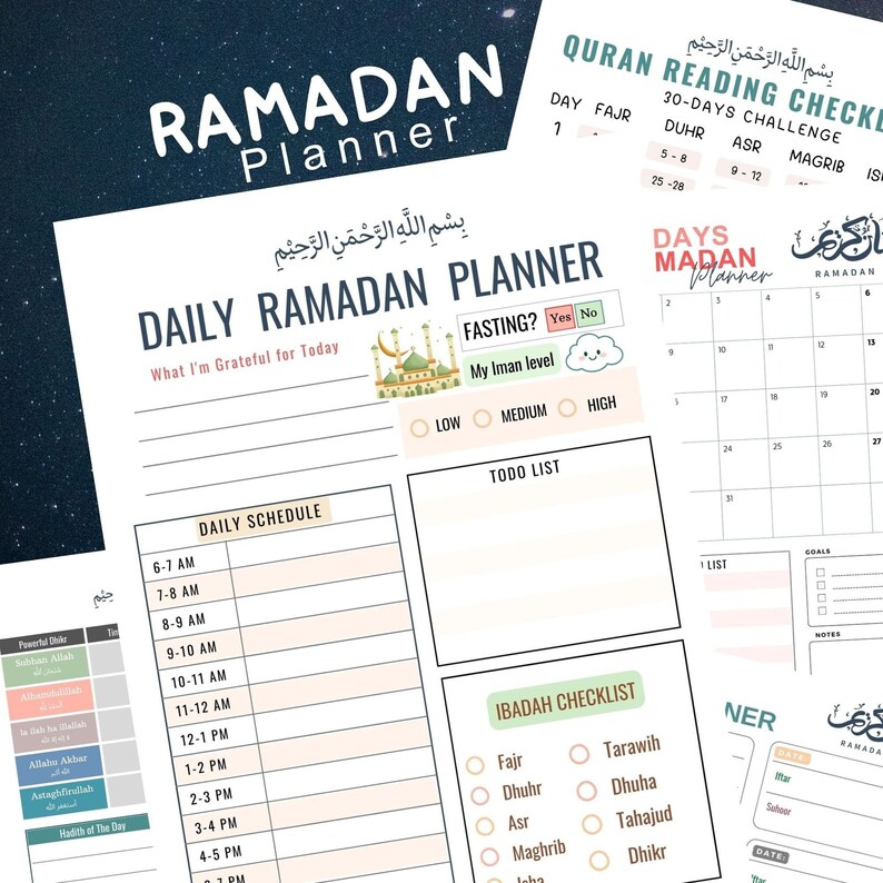 Ramadan Planner: Islamic Daily Tracker (printable Digital Download) - Etsy