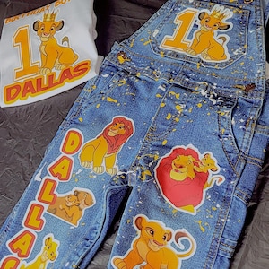 Lion King Birthday Outfit Simba Toddler Birthday Outfit Shorts Overalls ...