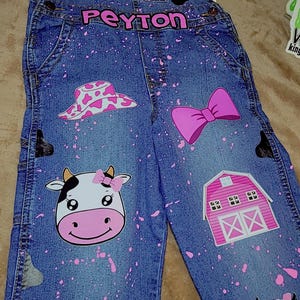 Cowgirl Birthday Overalls Outfit | Farmhouse, Horse or Cow Design - Etsy