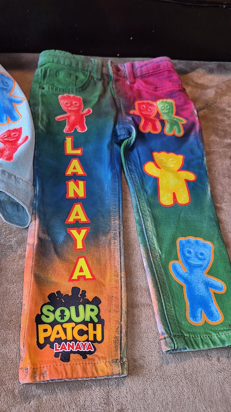 Custom Sour Patch Kids Birthday Outfit | Personalized Denim Set - Etsy