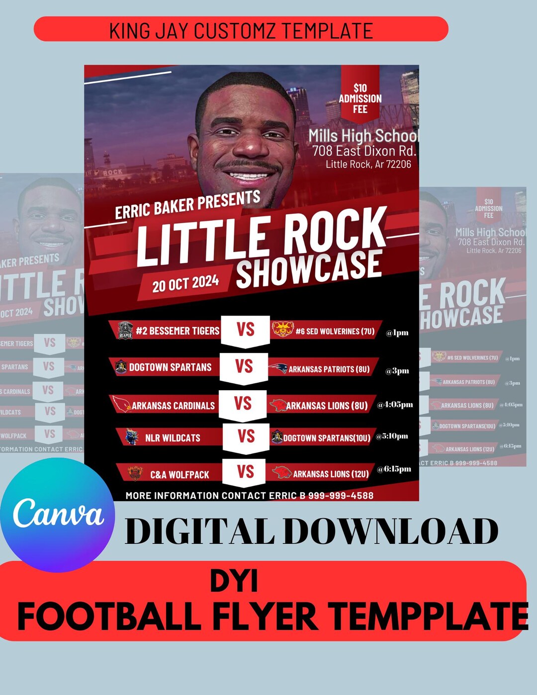 Football Event Flyer | Football | Editable Flyer| DIY Football Flyer - Etsy