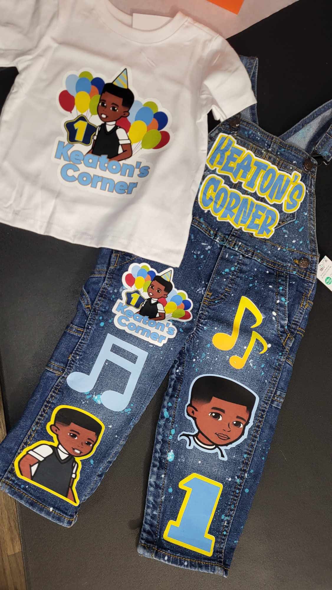 Kids Cartoon Custom Made Personalized Character Denim Overalls Birthday ...
