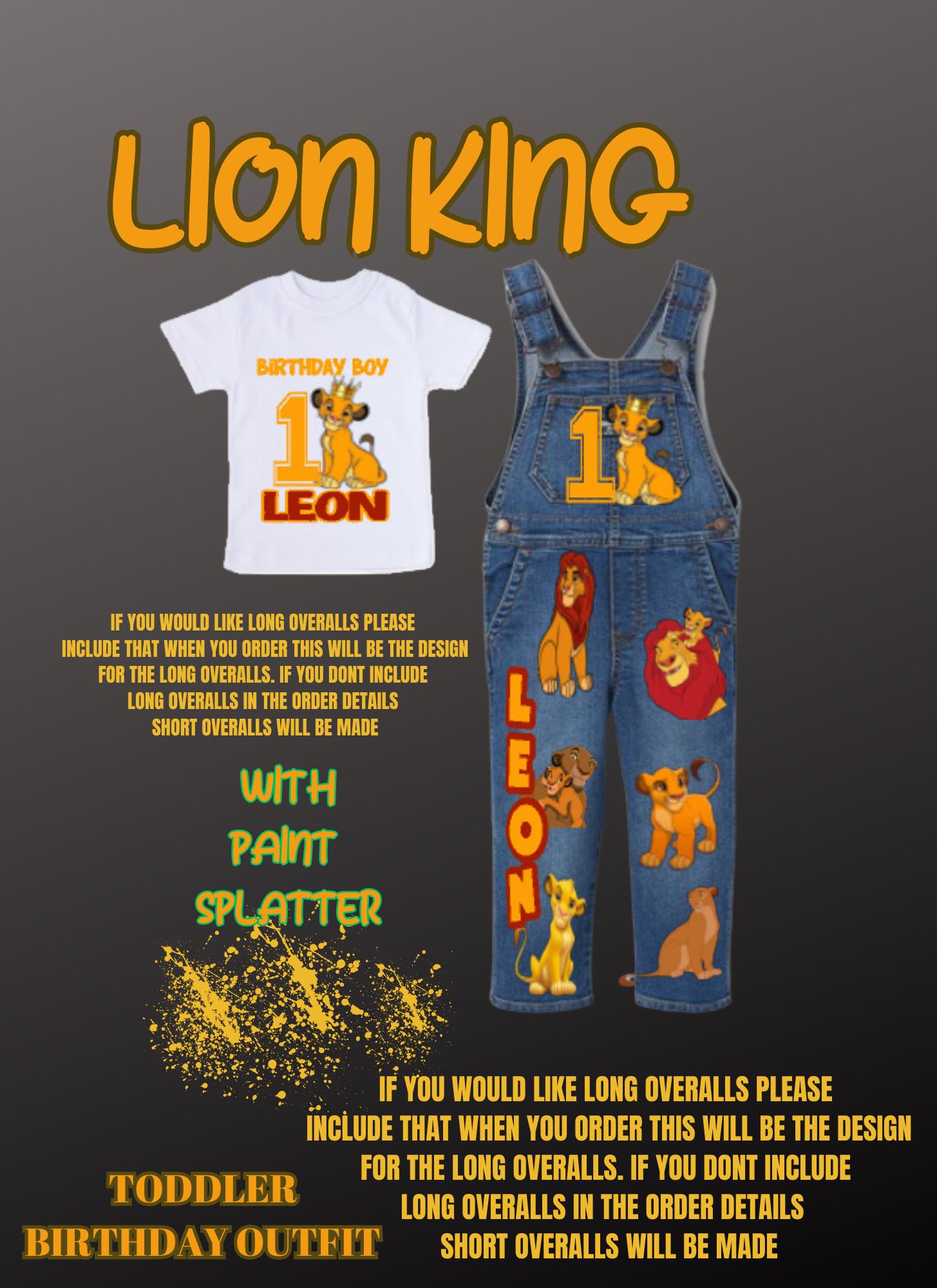 Lion King Birthday Outfit Simba Toddler Birthday Outfit Shorts Overalls ...