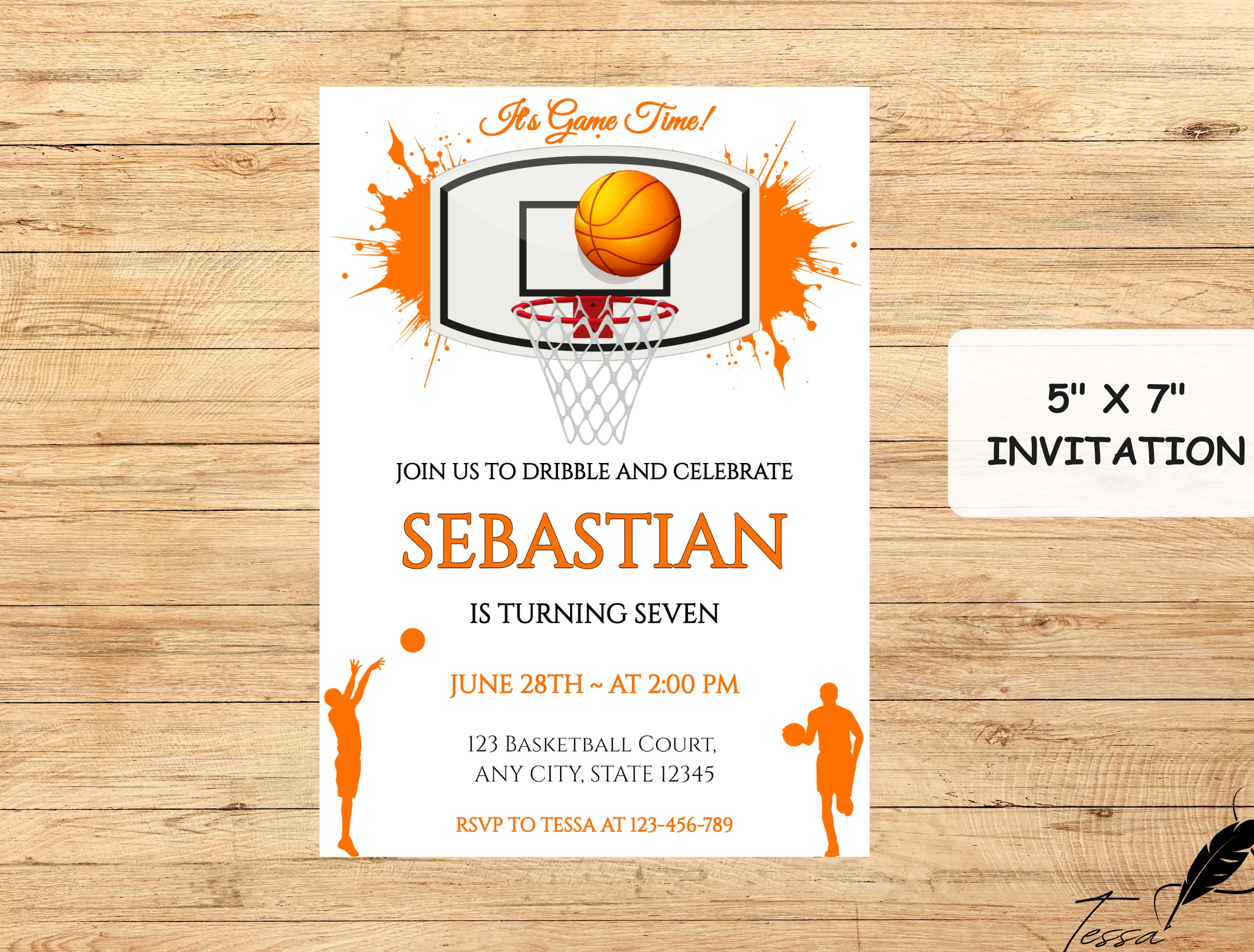 Editable Basketball Birthday Invitation, Basketball Invitation ...