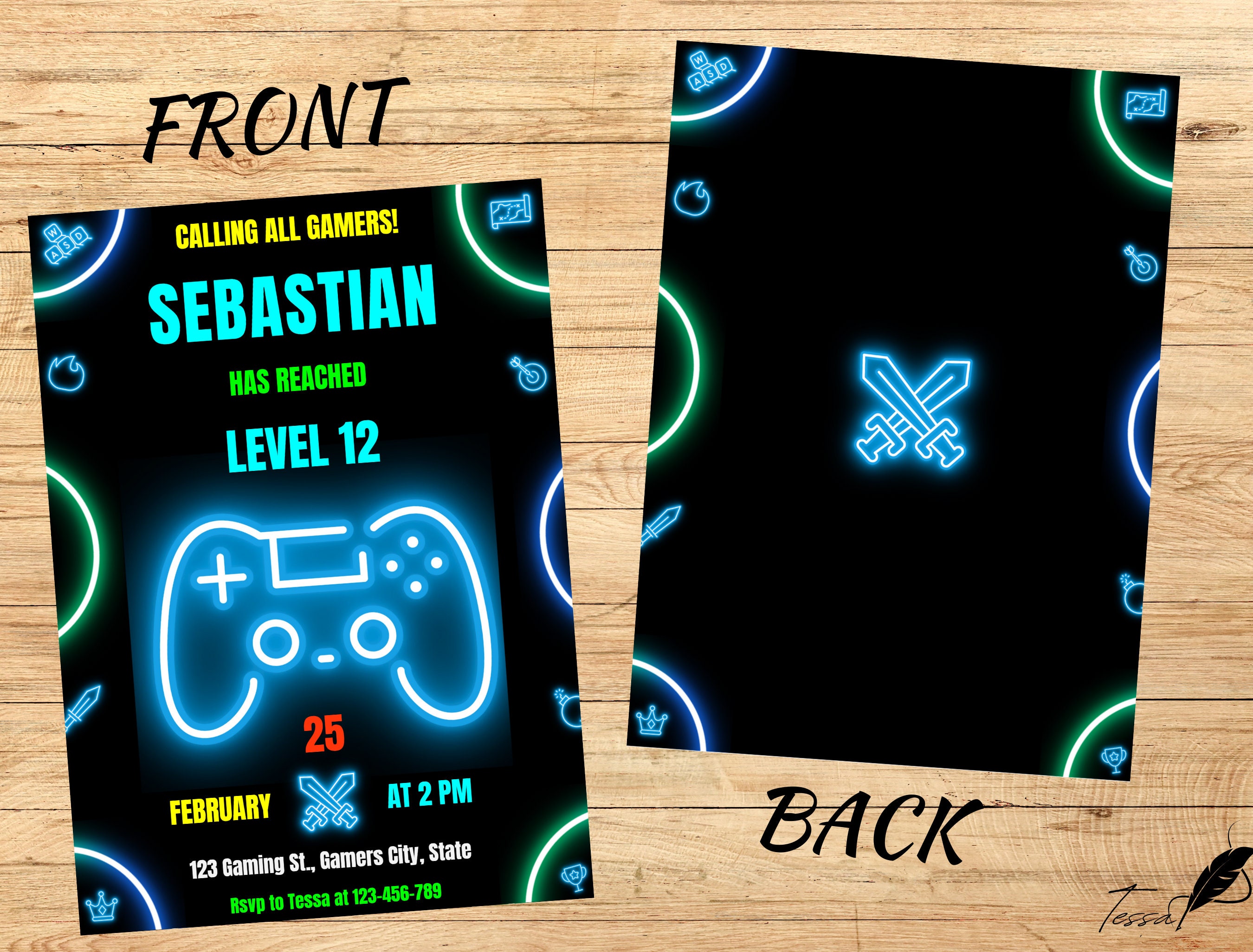EDITABLE Video Game Invitation, Gaming Party Invitation, Gamer Party ...