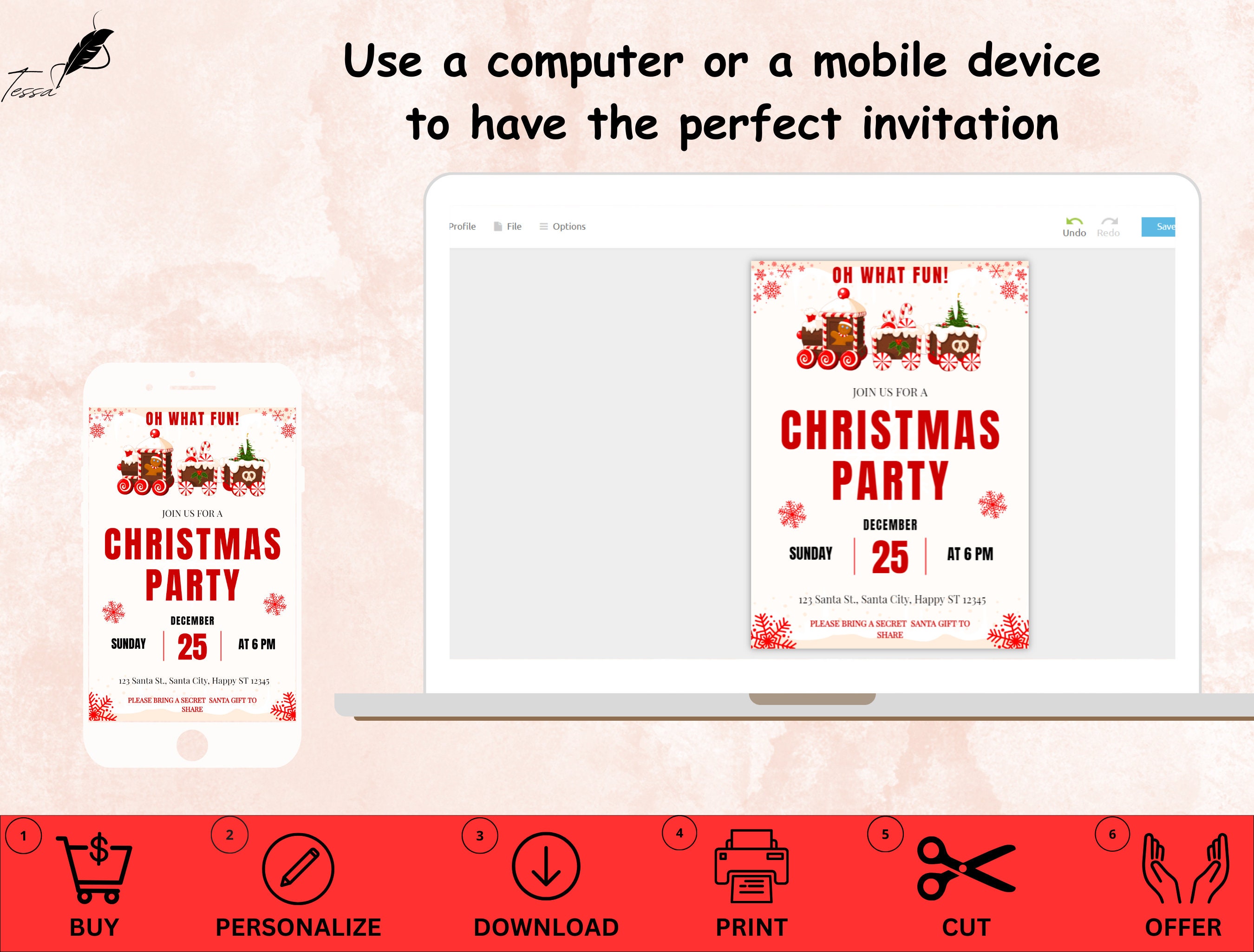 Editable Christmas Party Invitation Christmas Party Invite - Etsy